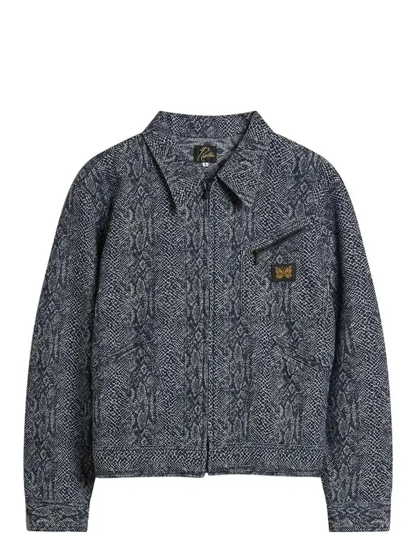 Needles Jacquard Python Work Jacket - Indigo