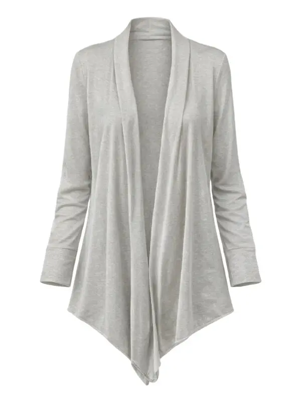 CONQUISTA Lightweight Open-front Draped Cardigan - Grey