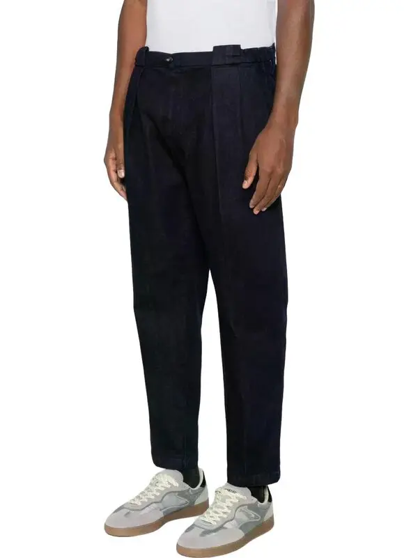 VELA SHOP Pleated Straight-leg Jeans - Blue