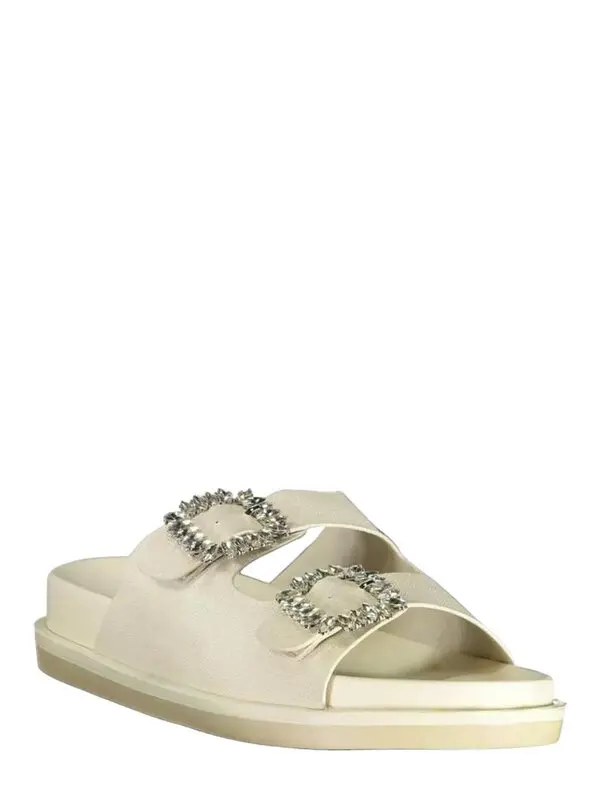 LAURA BIAGIOTTI Crystal-embellished Double-strap Sandals - Neutrals