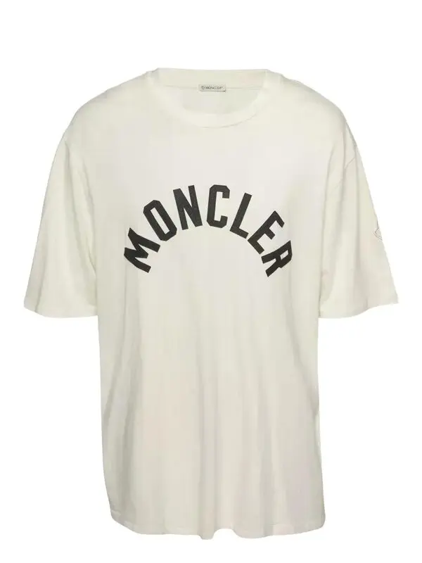 Moncler Logo-print Crew-neck T-shirt - Neutrals