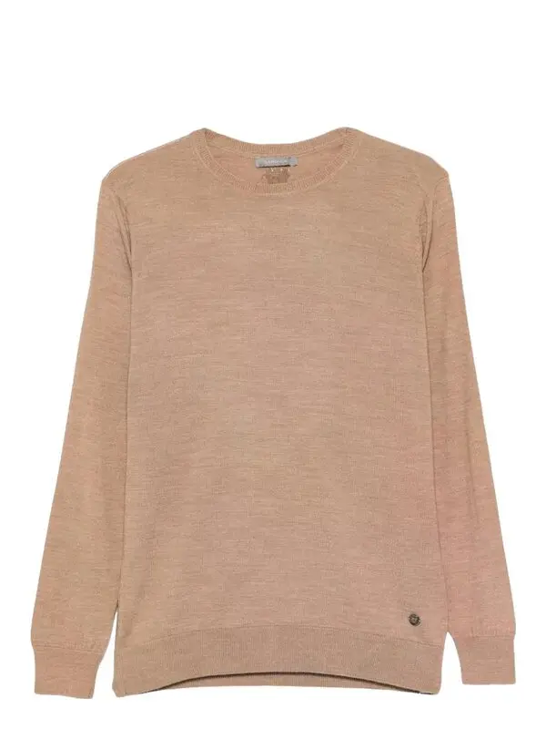 CARDUCCI Logo-embroidered Wool Sweater - Neutrals