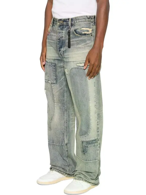 DAGGER Mended-patchwork Jeans - Blue