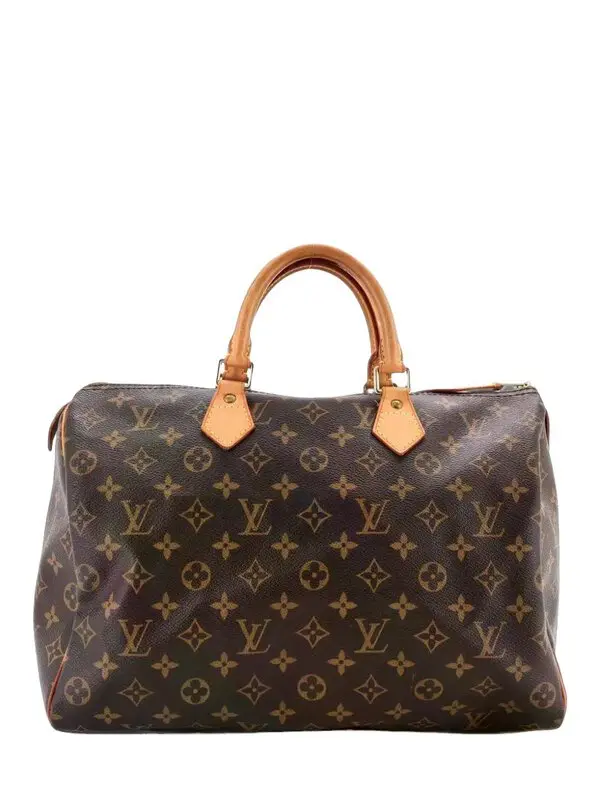 LOUIS VUITTON Speedy Handbag Monogram Canvas 35 Satchel - Brown