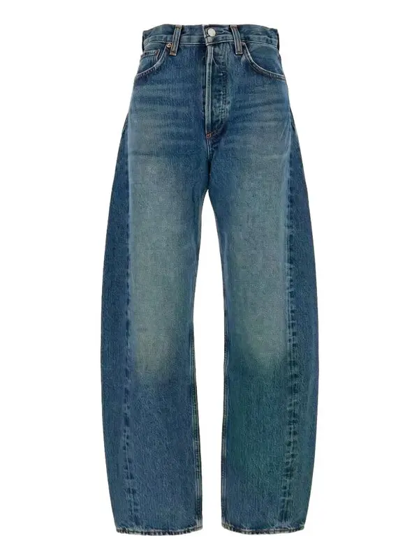 AGOLDE Luna Faded Curved-leg Jeans - Blue