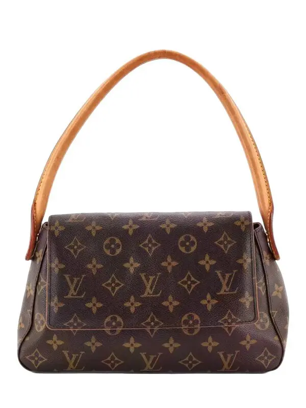 LOUIS VUITTON Looping Handbag Monogram Canvas Mini Satchel - Brown
