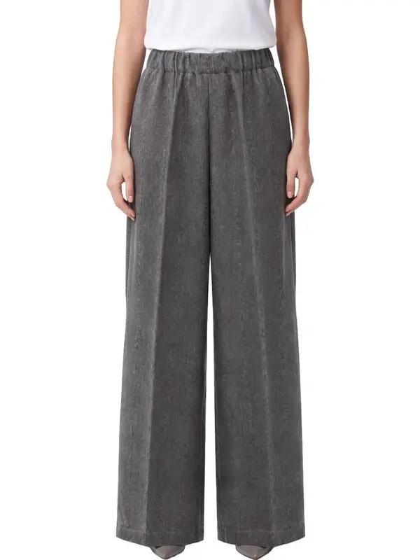 Fabiana Filippi High-waisted Wool Blend Palazzo Trousers - Grey