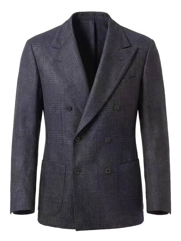 SARTORIO NAPOLI Double-breasted Checked Blazer - Grey