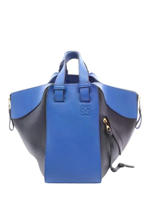 Loewe 2010-2026 Small Bicolor Calfskin Hammock Satchel - Blue