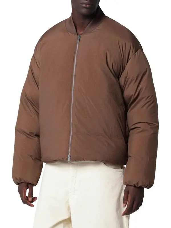 Studio Nicholson Oversized Padded Nylon Bomber Jacket - Brown