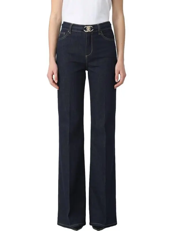 Liu Jo High-waisted Straight-leg Denim Jeans With Logo Buckle Belt - Blue