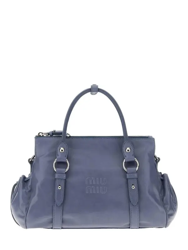 Miu Miu Cerulean Leather Handbag - Blue