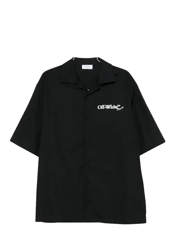 Off-White Logo Printed Button-up Shirt - Black