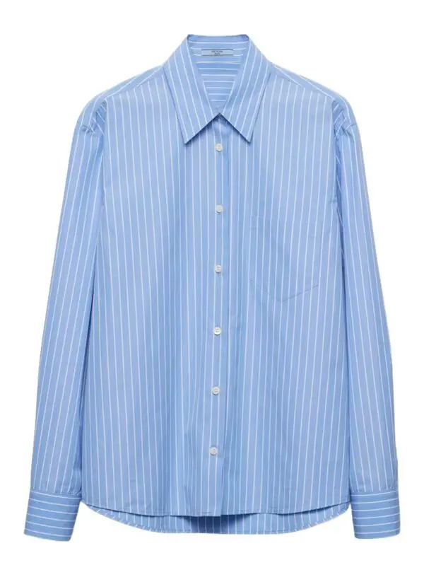 Prada Striped Buttoned Shirt - Light Blue