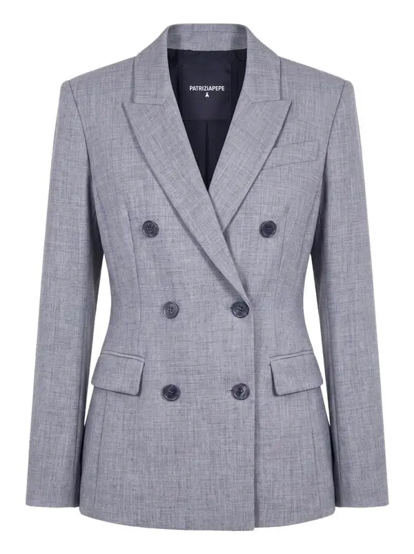 Patrizia Pepe Double-breasted Blazer - Grey