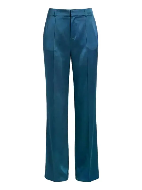 Cinq À Sept Jyn Satin-finish Wide-leg Trousers - Blue