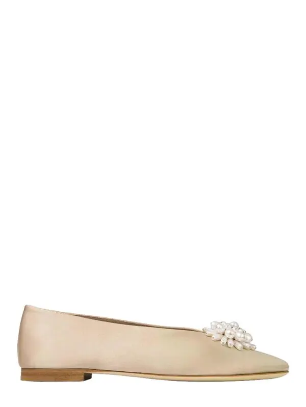 JIMMY CHOO Ines Pearl-embellished Ballet Flats - Neutrals