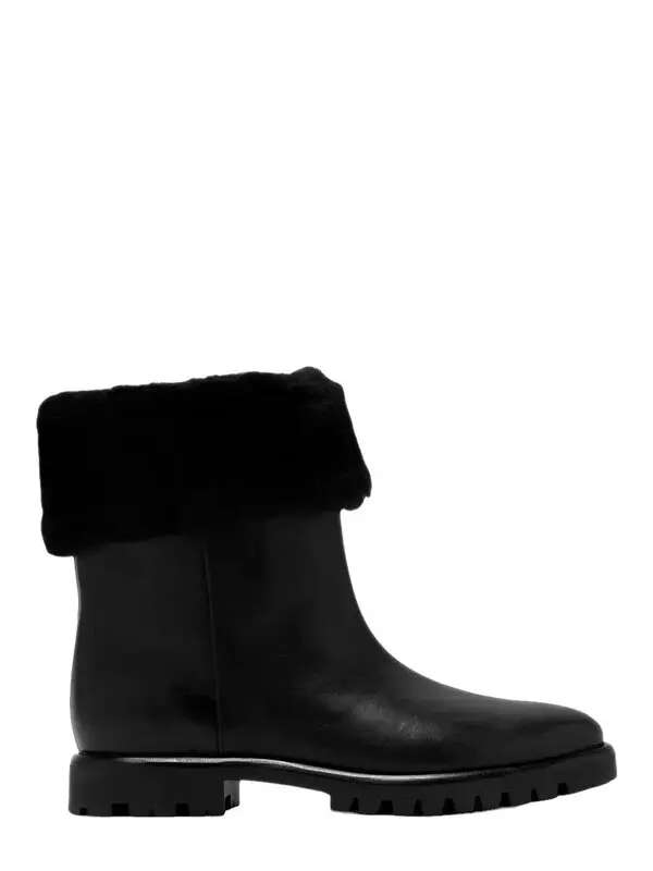Vince Cameron Shearling-trim Leather Ankle Boots - Black