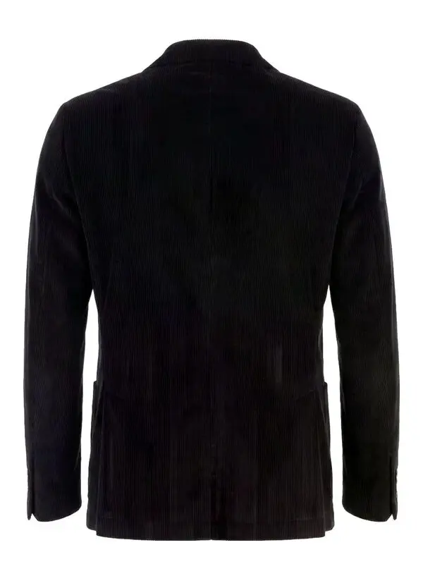 LARDINI Corduroy-texture Single-breasted Blazer - Blue