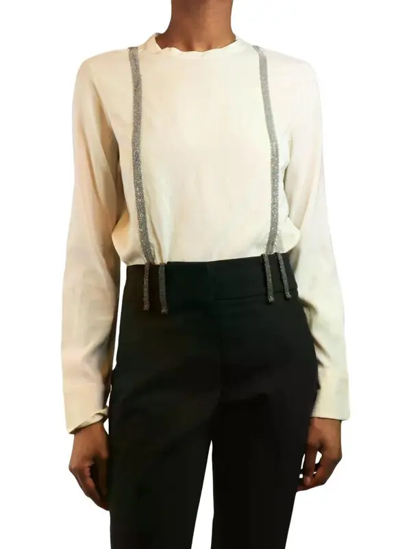Brunello Cucinelli Bead-embellished Long-sleeve T-shirt - Neutrals