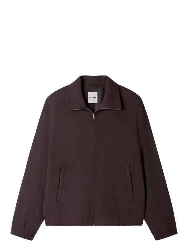 Sandro Zip-up Stand-up Collar Jacket - Brown