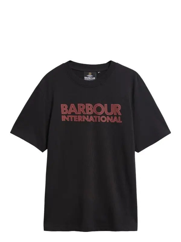 Barbour Logo Print Crew Neck T-shirt - Black