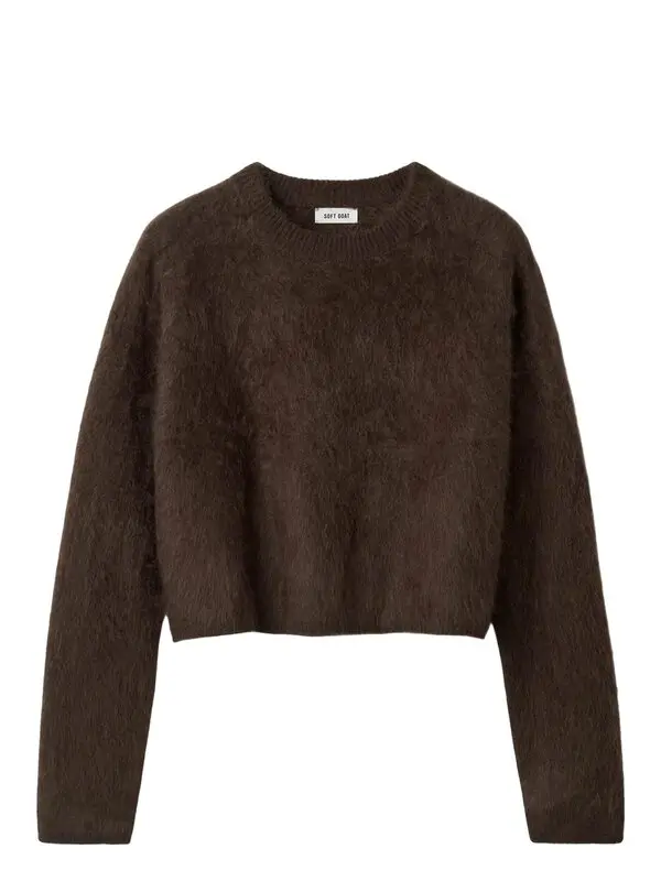 Soft Goat Long-sleeved Sweater - Brown
