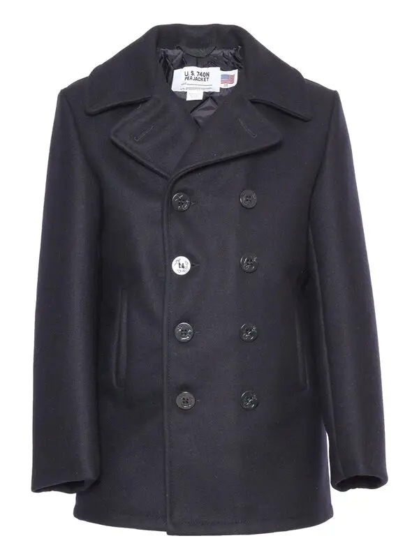 SCHOTT Double-breasted Jacket - Darknavy