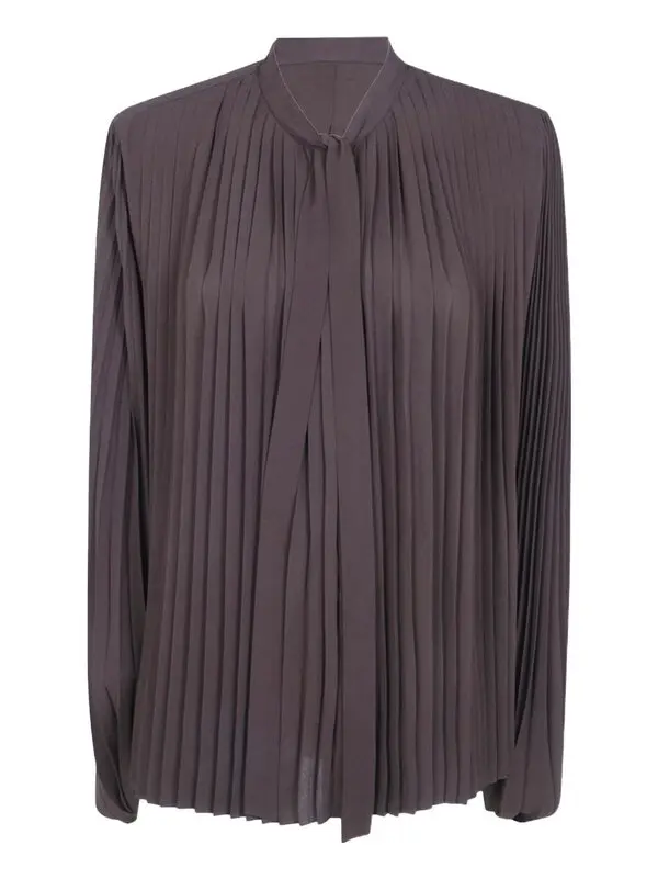 TOM FORD Pleated Pussy-bow Buttoned Shirt - Black