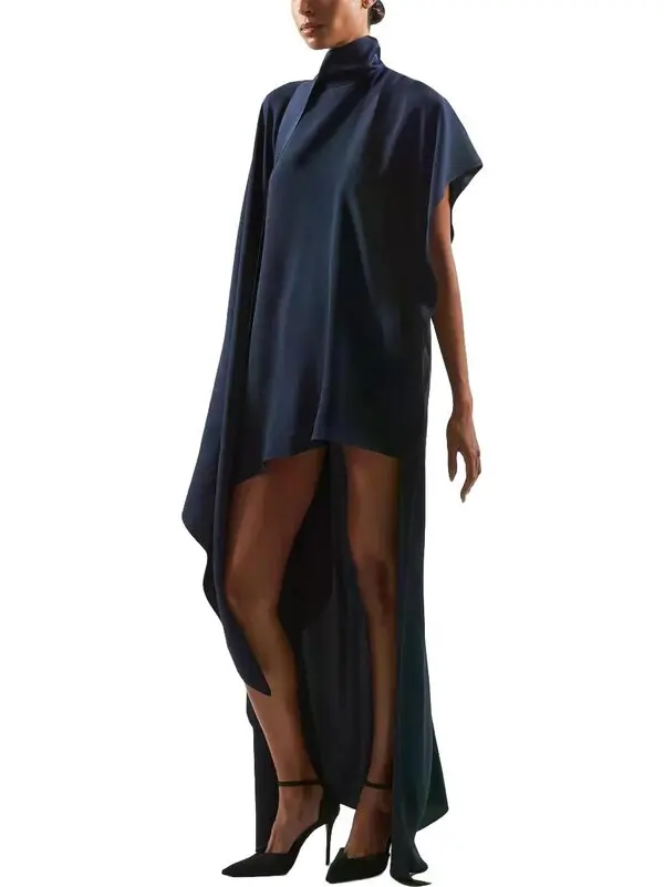 TALLER MARMO California Fringed Asymmetric Mini Dress - Blue
