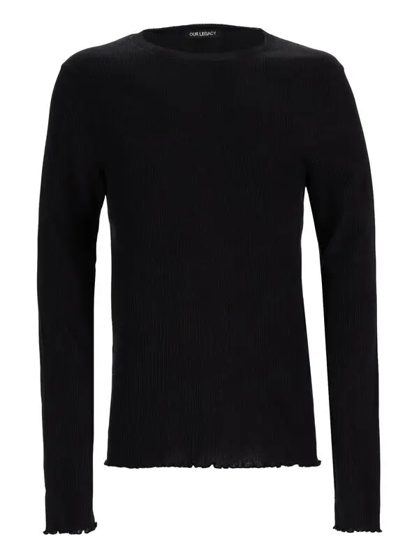Our Legacy T-shirt A Manicia Lunga In Misto Cotone - Black