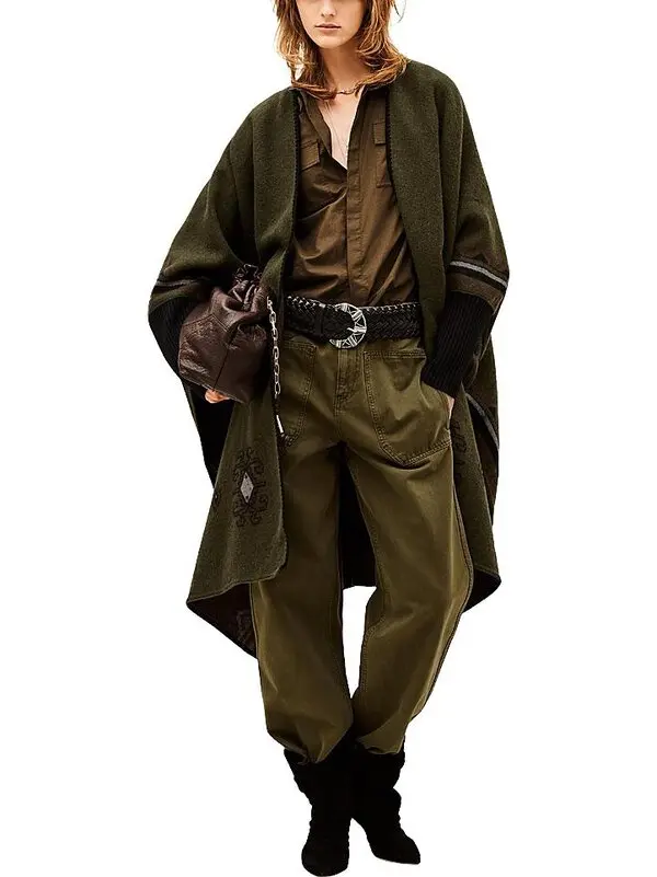Ba&sh Pongo Reversible Poncho - Khaki