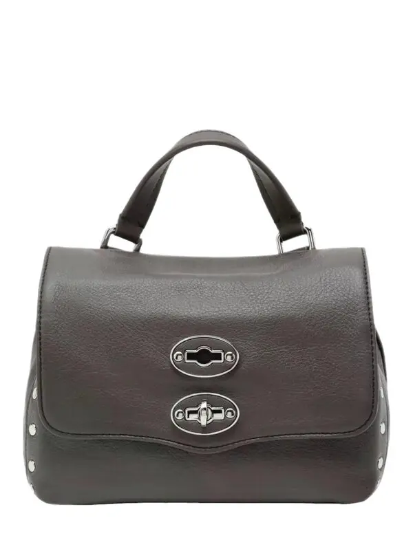 ZANELLATO Stud-embellished Leather Cross Body Bag - Grey