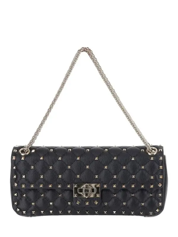 Valentino Garavani Rockstud Spike Small Leather Shoulder Bag - Black