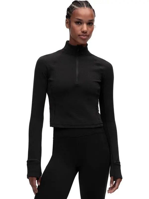 Lululemon It's Rulu Cropped Half Zip - Black