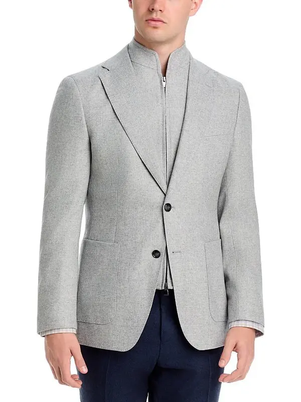 BOSS Hutson Wool Blend Slim Fit Sport Coat & Removable Bib - Medium Grey