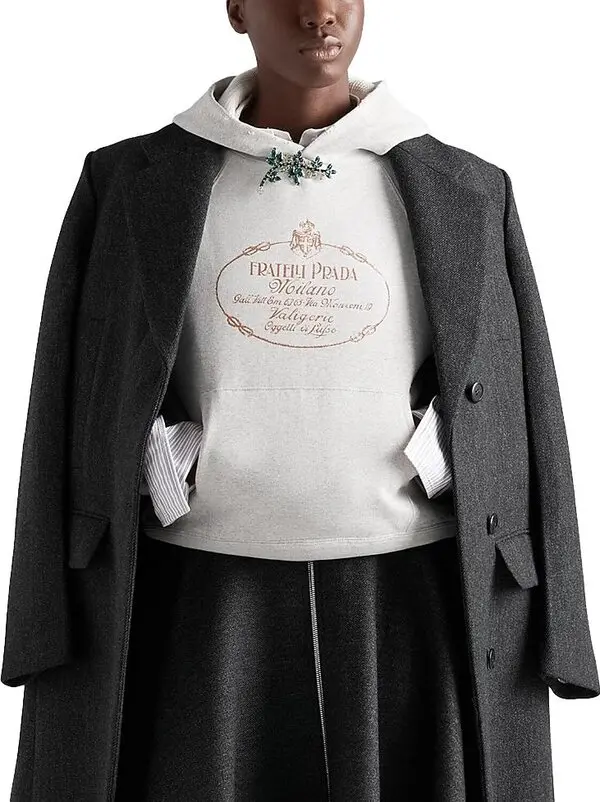 Prada Cotton Fleece Hoodie - Grey