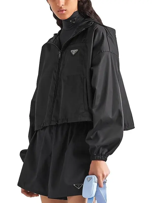Prada Re-nylon Cropped Jacket - Black