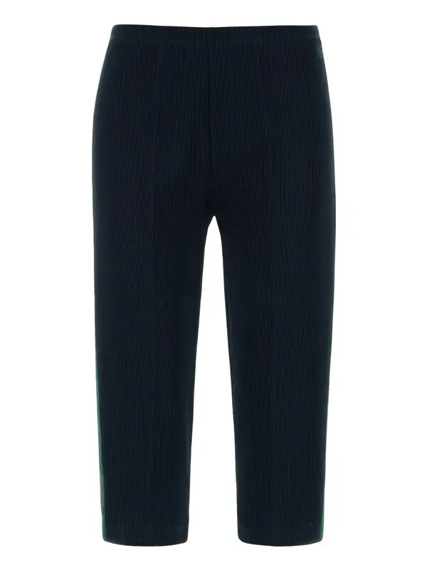 Gucci Embroidered Double G Ribbed T-shirt Trousers With Elastic Waist - Navy