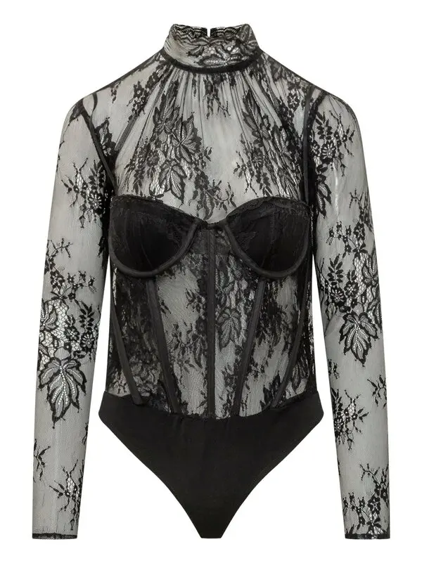 ACTUALEE Black Body Bustier Top - Nero
