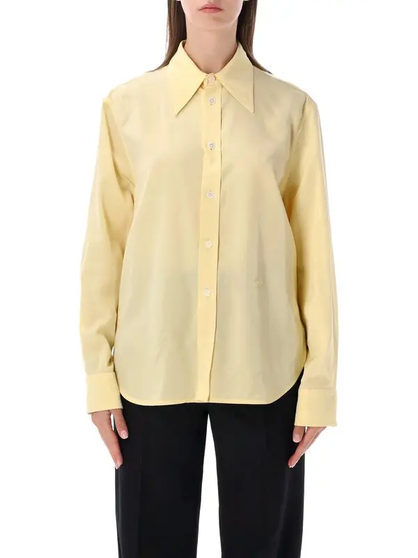 Bottega Veneta Silk-viscose Toile Shirt With Tonal Embroidery - Solstice