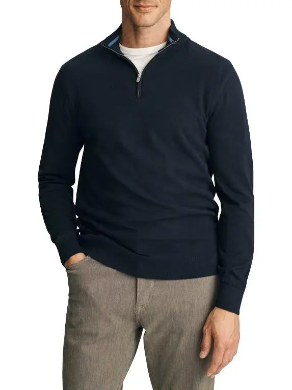 34 Heritage Textured Quarter Zip Sweater - Total Eclipse