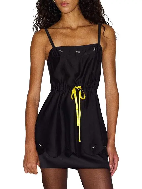 REFORMATION X Alexa Chung Square Neck Top - Black