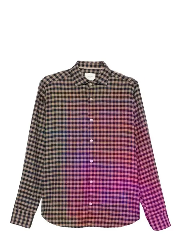 TINTORIA MATTEI 954 Check-pattern Long-sleeve Shirt - Brown