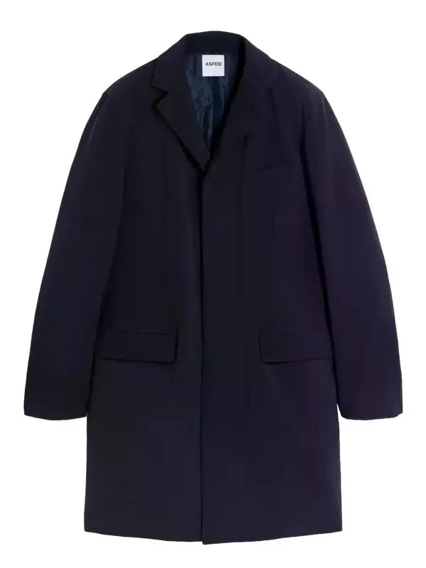 Aspesi Notched-lapel Single-breasted Coat - Blue