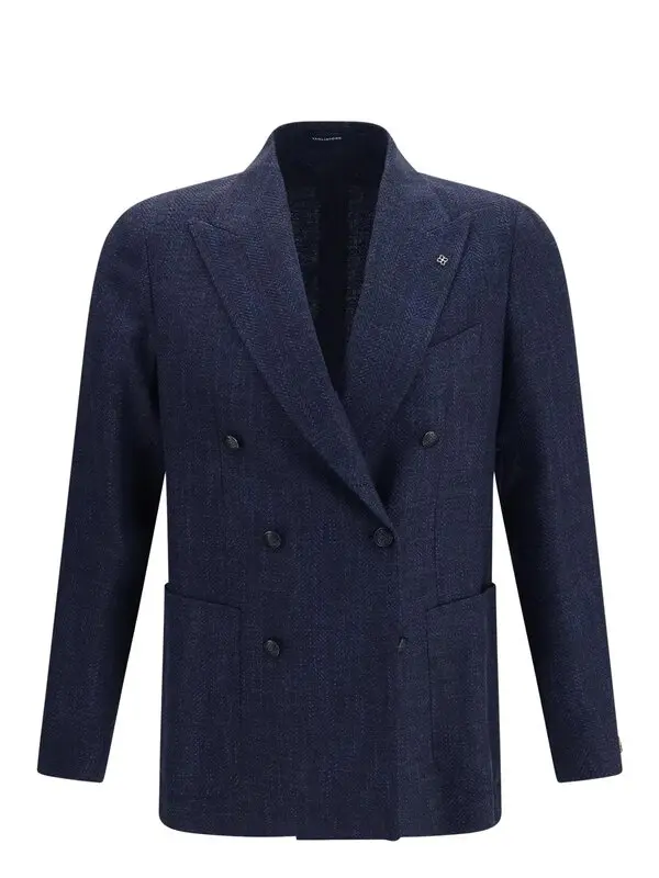 Tagliatore Single-breasted Blazer With Patch Pockets - Blue