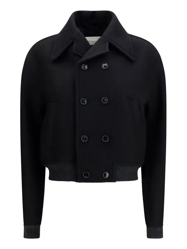 AMI Paris Wool Double-breasted Bober Feale - Black