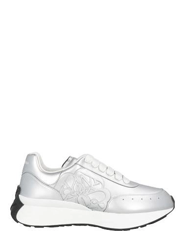 Alexander McQueen Sneakers Size Soft Leather - Silver