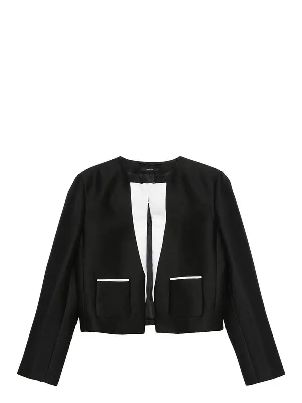 TOM FORD Giacca Spencer In Radzimir Di Lana E Seta Con Dettagli A Contrasto - Black