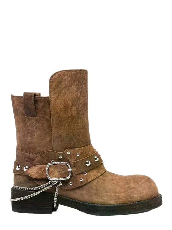 ANN DEMEULEMEESTER Studded-embellishment Boots - Brown